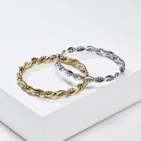 China Fashion Personality Fried Dough Twists Round Thread Double Strand Woven Titanium Steel Ring for Women SSR894 for sale