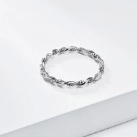 China Fashion Personality Fried Dough Twists Round Thread Double Strand Woven Titanium Steel Ring for Women SSR894 for sale