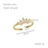 China Stainless Steel Inlaid Zircon Five Pointed Star Crown Opening Adjustable Size Ring for Women Titanium Steel Ring Wholesale Smr685 for sale