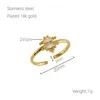 China Stainless Steel Inlaid Zircon Five Pointed Star Crown Opening Adjustable Size Ring for Women Titanium Steel Ring Wholesale Smr685 for sale