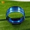China Fashion Jewelry Stainless Steel 316L Blue Plating High Quality Titanium Wedding Ring SSR2026 for sale