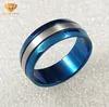 China Factory Wholesale Fashion Jewelry Blue Plating Stainless Steel Ring Customers Customized Logo for Free SSR1978 for sale