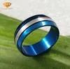 China Factory Wholesale Fashion Jewelry Blue Plating Stainless Steel Ring Customers Customized Logo for Free SSR1978 for sale