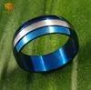 China Factory Wholesale Fashion Jewelry Blue Plating Stainless Steel Ring Customers Customized Logo for Free SSR1978 for sale