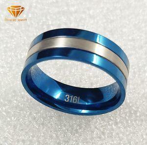 China Fashion Jewelry 316L Stainless Steel Ring Blue Plated Ring for Men SSR1979 for sale