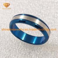 China Fashion Body Jewelry 6mm 316L Stainless Steel Ring Blue Plated for Men and Women SSR1980 for sale