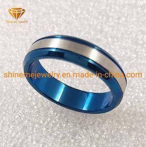 China Fashion Body Jewelry 6mm 316L Stainless Steel Ring Blue Plated for Men and Women SSR1980 for sale