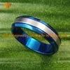 China Fashion Body Jewelry 6mm 316L Stainless Steel Ring Blue Plated for Men and Women SSR1980 for sale