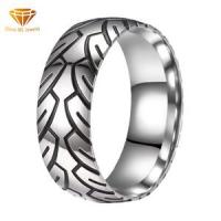 China Titanium Steel Ring Ins Non Fading Niche Men's Hip-Hop Etched Tire Pattern Ring Jewelry Wholesale SSR2010 for sale