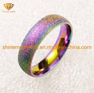 China Fashion Jewelry Stainless Steel Titanium Sandblushing Colorful Stainless Steel Finger Ring  SSR2054 for sale