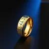 China 8mm Inner Arc Mirror Light Rot Engraved Nordic Viking Text Luminous Luminous Ring Simple European Style Ring for Men SSR399 for sale