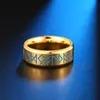 China 8mm Inner Arc Mirror Light Rot Engraved Nordic Viking Text Luminous Luminous Ring Simple European Style Ring for Men SSR399 for sale