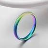 China Titanium Steel Colorful Ring for Women Pearl Sand Color Ring Rainbow Jewelry SSR2083 for sale