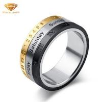 China Factory Wholesale Body Jewelry Surgical Steel Calendar Ring Roman Numeral Time Ring Jewelry Ring for Men SSR076 for sale