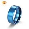 China 8mm Matte Brushed Titanium Steel Ring Vacuum-Plated Color Can Be Engraved Custom Couple Rings for Men and Women SSR427-Bl for sale