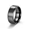 China 8mm Matte Brushed Titanium Steel Ring Vacuum-Plated Color Can Be Engraved Custom Couple Rings for Men and Women SSR427-Bl for sale