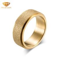 China Fashion Jewelry Titanium Steel Frosted Spinner Ring IP Gold Ring for Men Factory Wholesale SSR2144G for sale