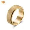 China Fashion Jewelry Titanium Steel Frosted Spinner Ring IP Gold Ring for Men Factory Wholesale SSR2144G for sale