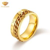 China Titanium Steel Viking Text Chain Ring Rotatable Viking Gold-Plated Personality Culture Ring SSR336 for sale