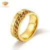 China Titanium Steel Viking Text Chain Ring Rotatable Viking Gold-Plated Personality Culture Ring SSR336 for sale