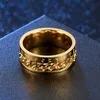 China Titanium Steel Viking Text Chain Ring Rotatable Viking Gold-Plated Personality Culture Ring SSR336 for sale