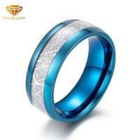 China Jewelry Ice Silk Foil Men's Ring IP Blue Fashion Ring Titanium Steel Ring Accessories Factory Wholesale SSR2274b2 for sale