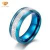China Jewelry Ice Silk Foil Men's Ring IP Blue Fashion Ring Titanium Steel Ring Accessories Factory Wholesale SSR2274b2 for sale