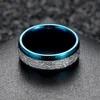 China Jewelry Ice Silk Foil Men's Ring IP Blue Fashion Ring Titanium Steel Ring Accessories Factory Wholesale SSR2274b2 for sale