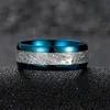 China Jewelry Ice Silk Foil Men's Ring IP Blue Fashion Ring Titanium Steel Ring Accessories Factory Wholesale SSR2274b2 for sale