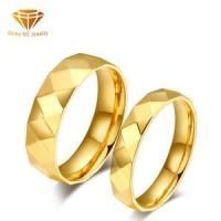China Fashion Ring Titanium Stainless Steel Gold Plated Faceted Couple Rings Personality Rings Titanium Steel Rings Wholesale SSR2011 for sale