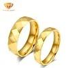 China Fashion Ring Titanium Stainless Steel Gold Plated Faceted Couple Rings Personality Rings Titanium Steel Rings Wholesale SSR2011 for sale