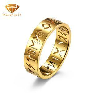 China Nordic Viking Text Hollow Titanium Stainless Steel Ring Rune Rune Men and Women Propose Marriage Simple Hand Jewelry SSR2536g for sale