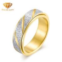 China Colorful Frosted Ring Slash Rotatable Ring Rose Gold Pearl Sand Fashion Ring Jewelry Factory Direct Sales SSR2202 for sale