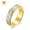 China Colorful Frosted Ring Slash Rotatable Ring Rose Gold Pearl Sand Fashion Ring Jewelry Factory Direct Sales SSR2202 for sale