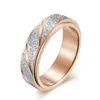 China Colorful Frosted Ring Slash Rotatable Ring Rose Gold Pearl Sand Fashion Ring Jewelry Factory Direct Sales SSR2202 for sale