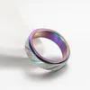 China Colorful Frosted Ring Slash Rotatable Ring Rose Gold Pearl Sand Fashion Ring Jewelry Factory Direct Sales SSR2202 for sale
