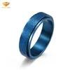 China Fashion Ring Surgical Steel Frosted Rotatable Ring Spinner Ring Blue Sand Stainless Ring Jewelry Factory Wholesale SSR116 for sale