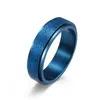 China Fashion Ring Surgical Steel Frosted Rotatable Ring Spinner Ring Blue Sand Stainless Ring Jewelry Factory Wholesale SSR116 for sale