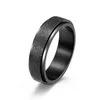 China Fashion Ring Surgical Steel Frosted Rotatable Ring Spinner Ring Blue Sand Stainless Ring Jewelry Factory Wholesale SSR116 for sale