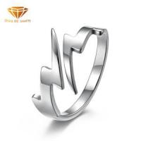 China Ins Minimalist Lightning Ring Stainless Steel Pen Ring Personalized Wear Hollow Titanium Steel Jewelry Customization SSR2455 for sale