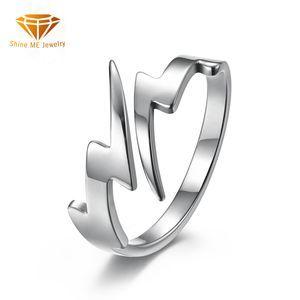China Ins Minimalist Lightning Ring Stainless Steel Pen Ring Personalized Wear Hollow Titanium Steel Jewelry Customization SSR2455 for sale