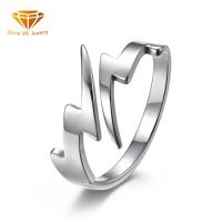 China Ins Minimalist Lightning Ring Stainless Steel Pen Ring Personalized Wear Hollow Titanium Steel Jewelry Customization SSR2455 for sale