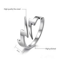 China Ins Minimalist Lightning Ring Stainless Steel Pen Ring Personalized Wear Hollow Titanium Steel Jewelry Customization SSR2455 for sale