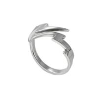 China Ins Minimalist Lightning Ring Stainless Steel Pen Ring Personalized Wear Hollow Titanium Steel Jewelry Customization SSR2455 for sale