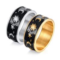 China Stainless Steel Star Moon Epoxy Ring Men's Trendy Ring Index Finger Accessories Jewelry Wholesale SSR2495 for sale