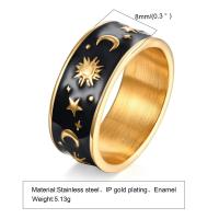 China Stainless Steel Star Moon Epoxy Ring Men's Trendy Ring Index Finger Accessories Jewelry Wholesale SSR2495 for sale