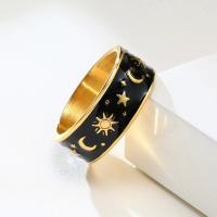 China Stainless Steel Star Moon Epoxy Ring Men's Trendy Ring Index Finger Accessories Jewelry Wholesale SSR2495 for sale