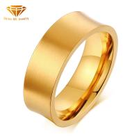 China Stainless Steel Concave Ring Gold Men's Titanium Steel Ring 7mm Personality Simple Hip Hop Ring Jewelry SSR2561 for sale