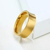 China Stainless Steel Concave Ring Gold Men's Titanium Steel Ring 7mm Personality Simple Hip Hop Ring Jewelry SSR2561 for sale