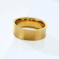 China Stainless Steel Concave Ring Gold Men's Titanium Steel Ring 7mm Personality Simple Hip Hop Ring Jewelry SSR2561 for sale